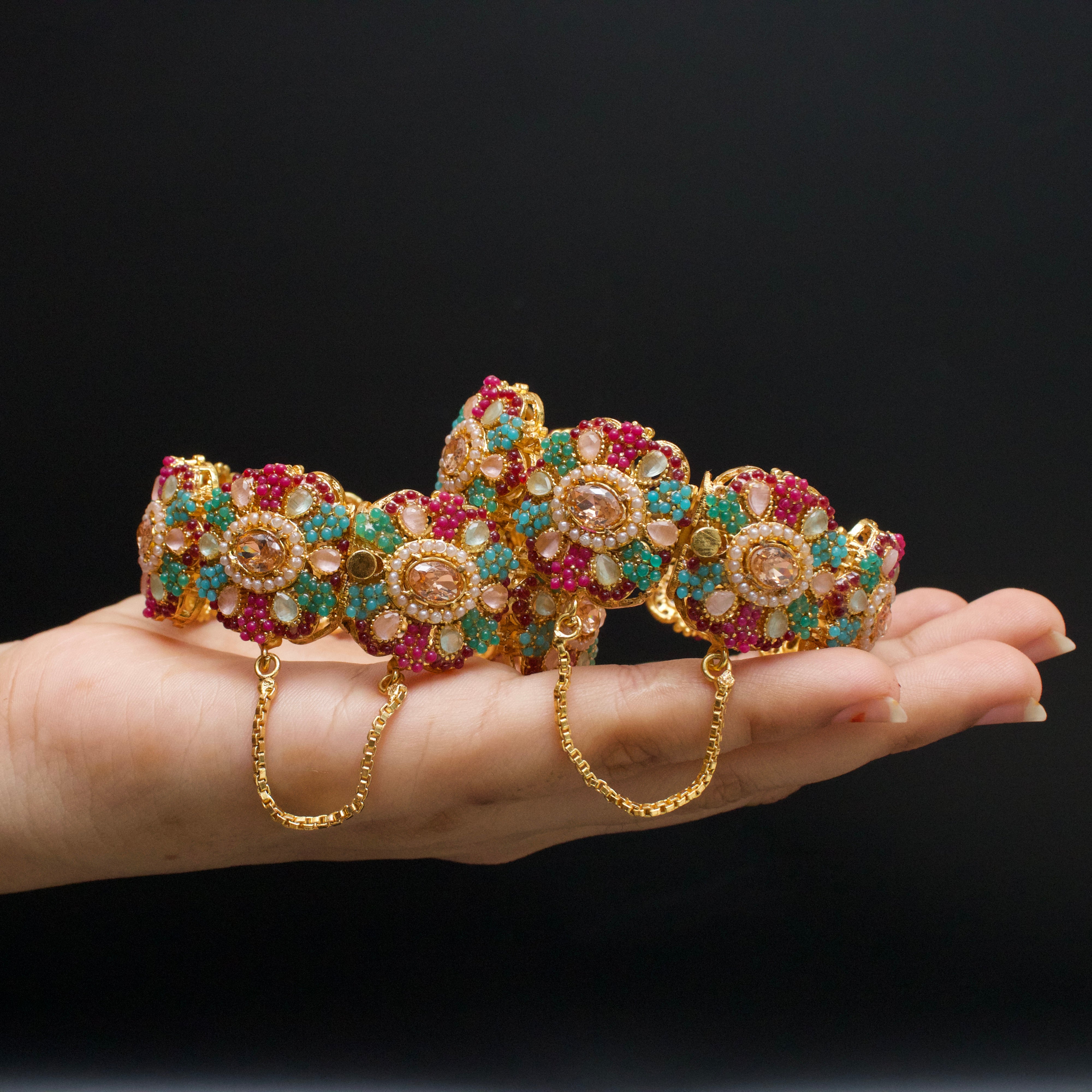 Naurattan Flower Bangles